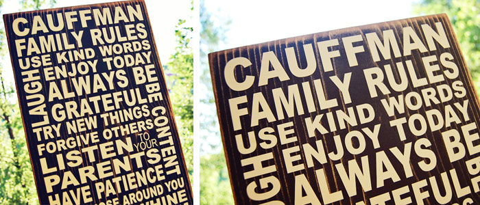 Deal: $24 Family Rules Subway Art Sign w/Customized Family Name ($40 ...