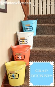 DIY Catch All Kid Buckets - 24/7 Moms