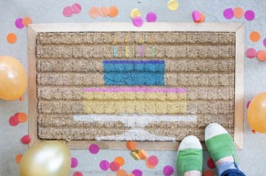 DIY Birthday Cake Door Mat - 24/7 Moms