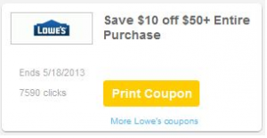 Lowe’s $10 off $50 Printable Coupon - 24/7 Moms