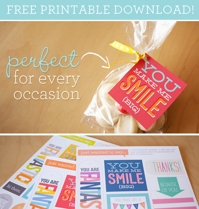 FREE You Make Me Smile Gift Tag Printable - 24/7 Moms