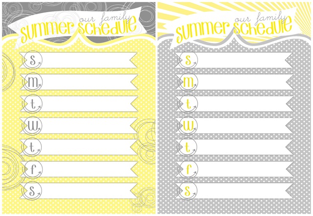 Free Our Family Summer Schedule Printable - 24/7 Moms