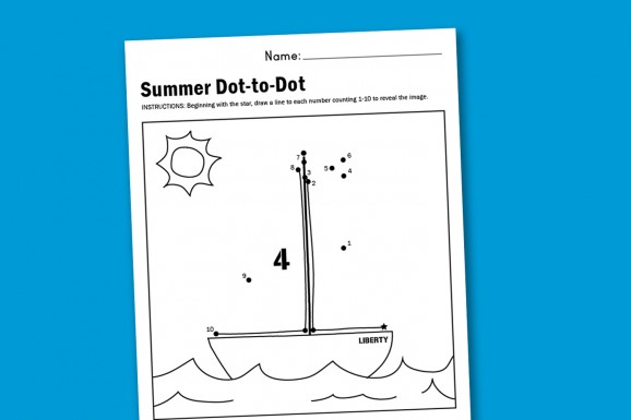 Free Summer Dot-to-Dot Printable - 24/7 Moms