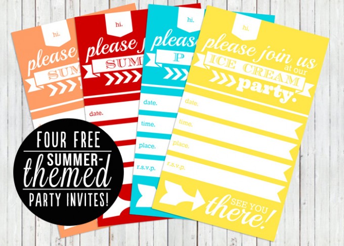 Free Summer Themed Party Invite Printables - 24/7 Moms