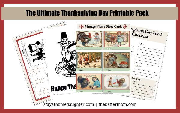 The Ultimate Thanksgiving Day Printable Pack FREE - 24/7 Moms
