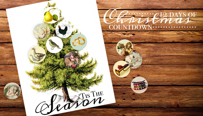 Free Vintage 12 Days Countdown to Christmas Printable - 24/7 Moms