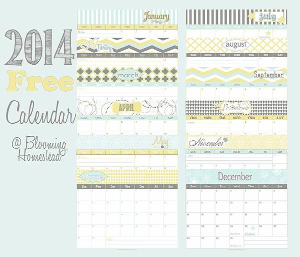 15 FREE Printable Calendars for 2014 - 24/7 Moms