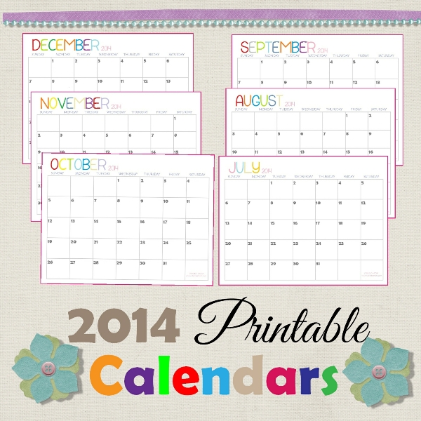 15 FREE Printable Calendars for 2014 - 24/7 Moms