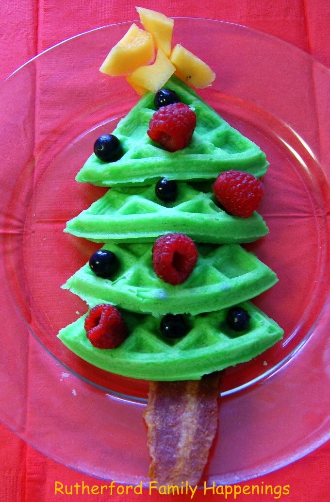 Christmas Tree Waffles - 24/7 Moms
