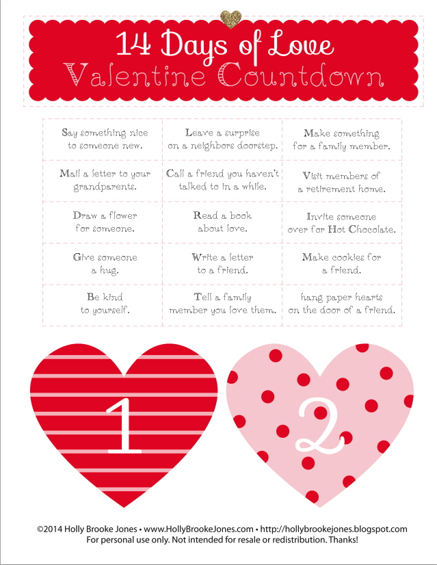 14 Days of Love Valentine Countdown - 24/7 Moms