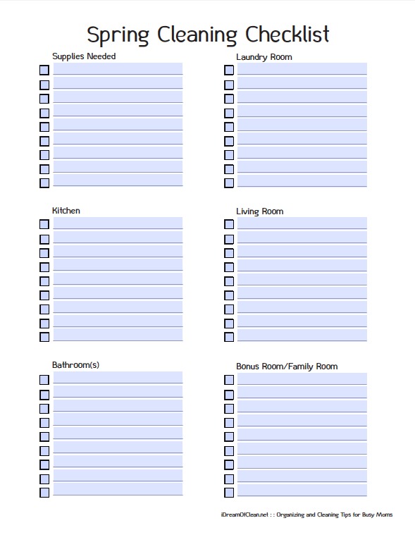 Free Customized Spring Cleaning Checklist - 24/7 Moms