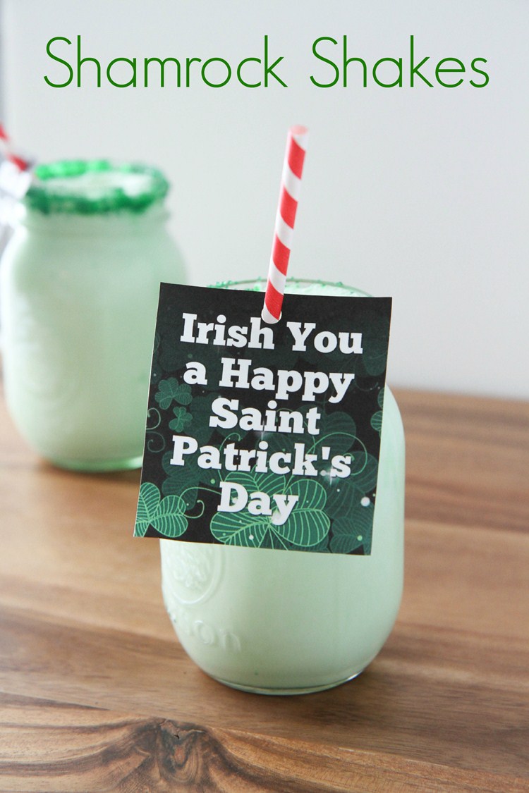 Free St. Patrick's Straw Printable and Shamrock Shake Recipe - 24/7 Moms