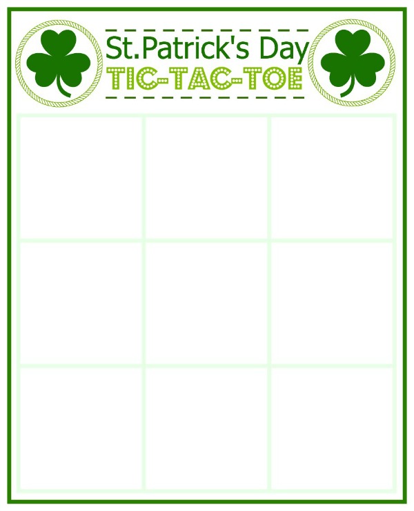 Free St. Patrick’s Day Tic-Tac-Toe Printable - 24/7 Moms