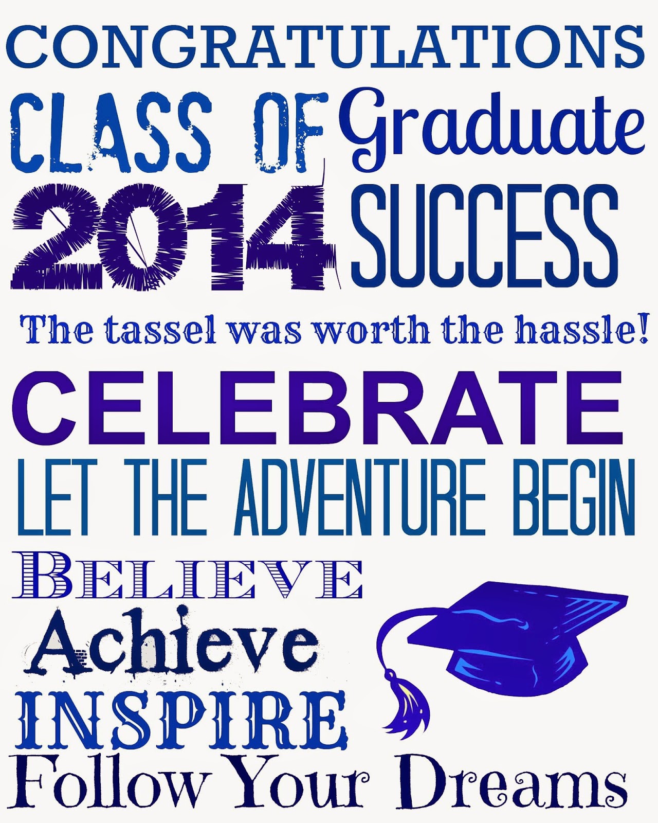 Free 2014 Graduation Printables - 24/7 Moms