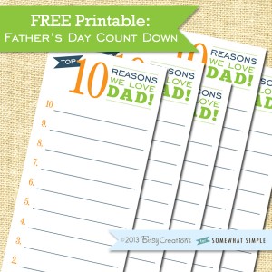 Free Top 10 Countdown List for Dad Printable - 24/7 Moms