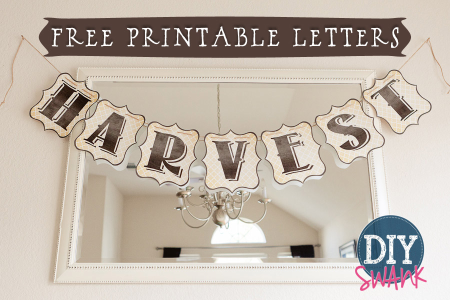 Free Harvest Banner Letter Printables - 24/7 Moms