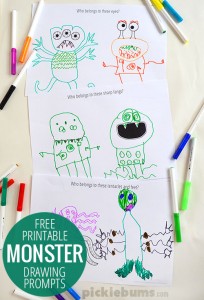 Free Monster Drawing Prompt Printables - 24/7 Moms