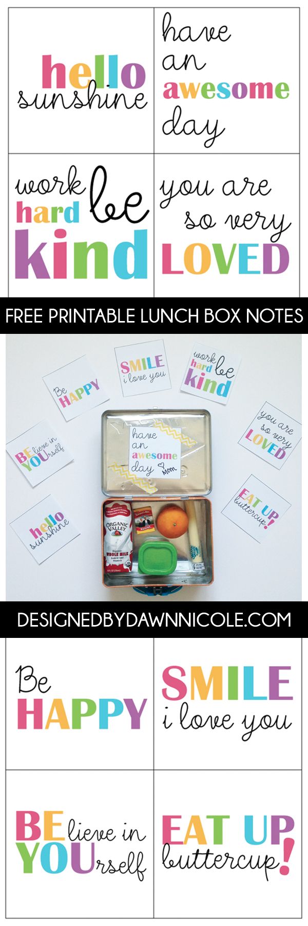 Free Lunchbox Note Printables - 24/7 Moms