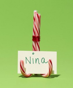 MOM Tip: Candy Canes as Place Card Holder - 24/7 Moms