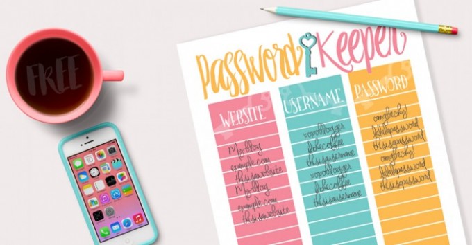 Free Password Keeper Printable - 24/7 Moms
