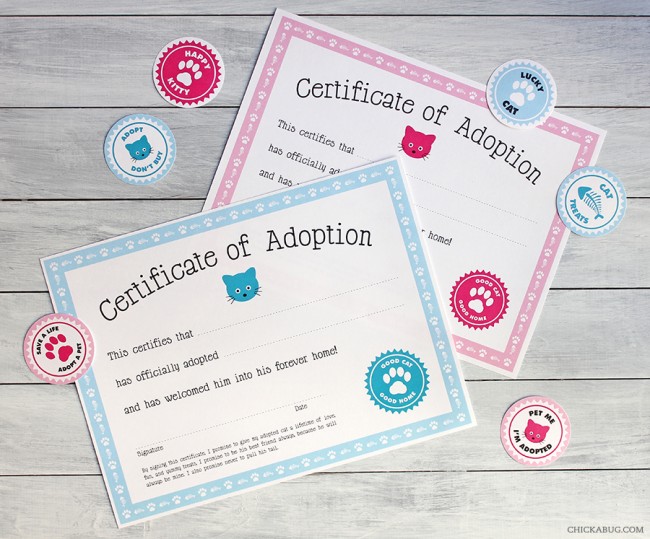 Free Cat & Dog Adoption Kit Printables - 24/7 Moms