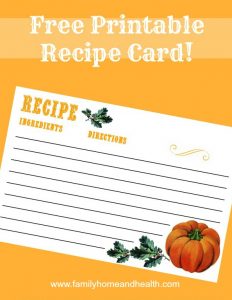 Free Fall Recipe Card Printable - 24/7 Moms