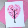 Valentines Day Heart Fingerprint Tree Craft - 24/7 Moms