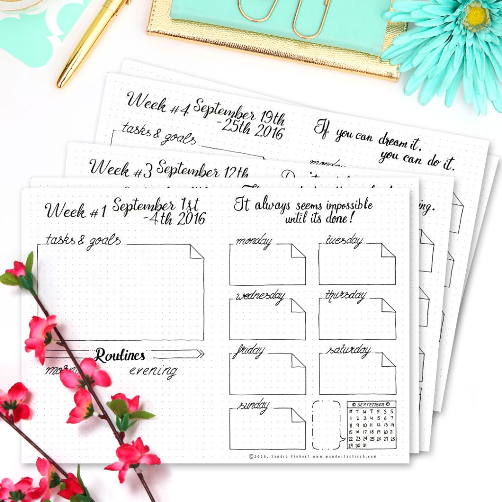 FREE Bullet Journal Ideas & Prinatbles - 24/7 Moms
