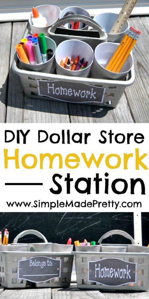 MOM Tip: DIY Dollar Store Portable Homework Station - 24/7 Moms