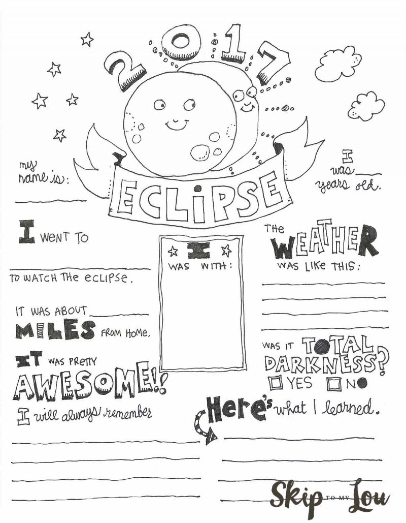 Free Solar Eclipse Coloring Page Printable - 24/7 Moms