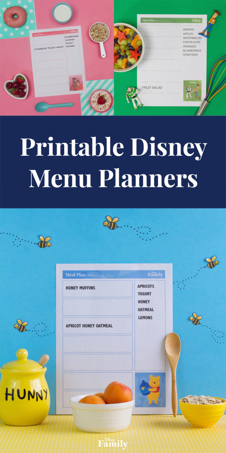 Free Disney Menu Planner Printables - 24/7 Moms