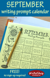Free September Writing Prompt Calendar Printable - 24/7 Moms