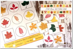 Free Fall Leaves Matching Game Printable - 24/7 Moms