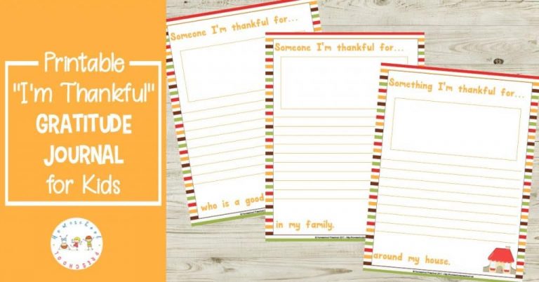 Free Printable Gratitude Journal for Kids - 24/7 Moms