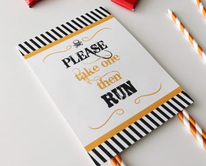 Free Take One Halloween Sign Printable - 24/7 Moms