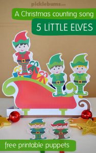 Five Little Elves Christmas Song and FREE Puppet Printable - 24/7 Moms