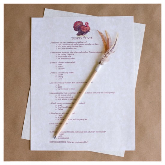 Free Turkey Trivia Printable - 24/7 Moms