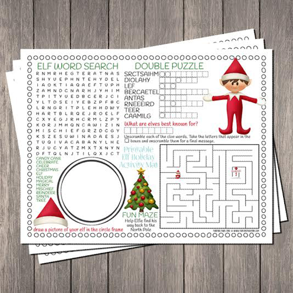 Free Elf Activity Mat Printable - 24/7 Moms
