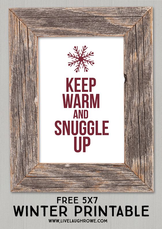 Free Keep Warm and Snuggle Up Printable - 24/7 Moms