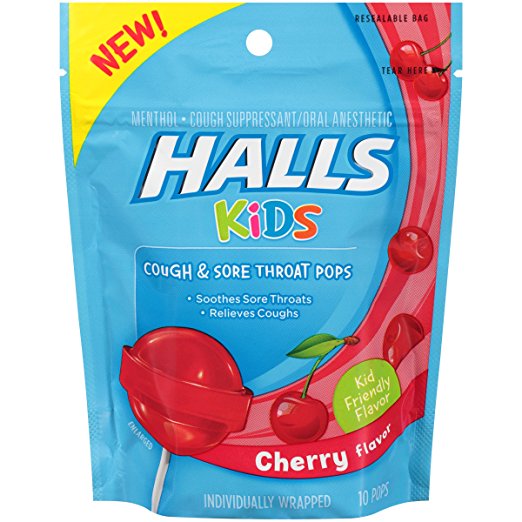 MOM Find: Halls Kids Cough & Sore Throat Pops - 24/7 Moms