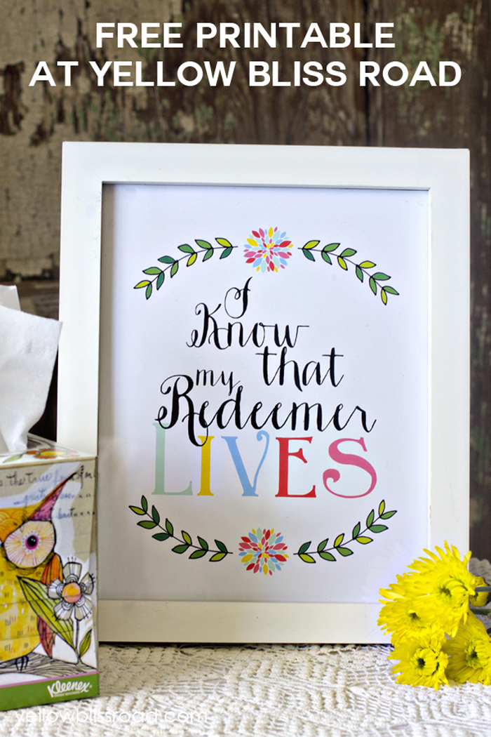 Free My Redeemer Lives Easter Printable - 24/7 Moms