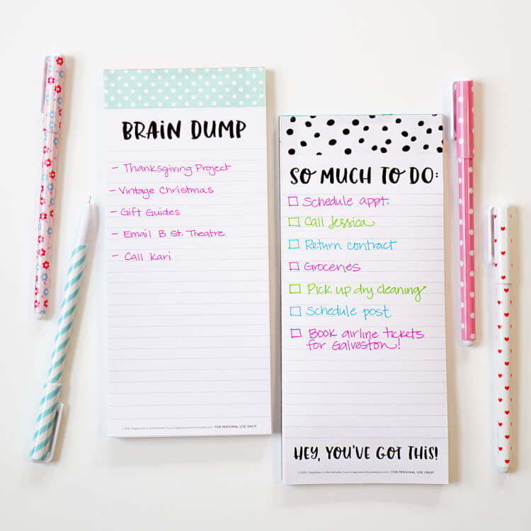 FREE Brain Dump & So Much To Do Printables - 24/7 Moms