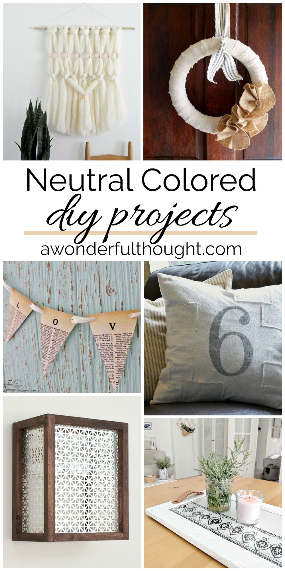 Neutral Colored DIY Projects - 24/7 Moms
