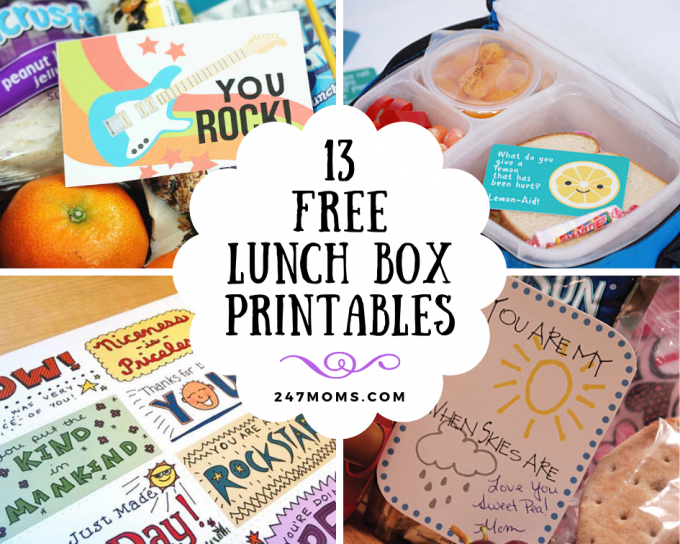 13 Free Lunch Box Printables - 24/7 Moms