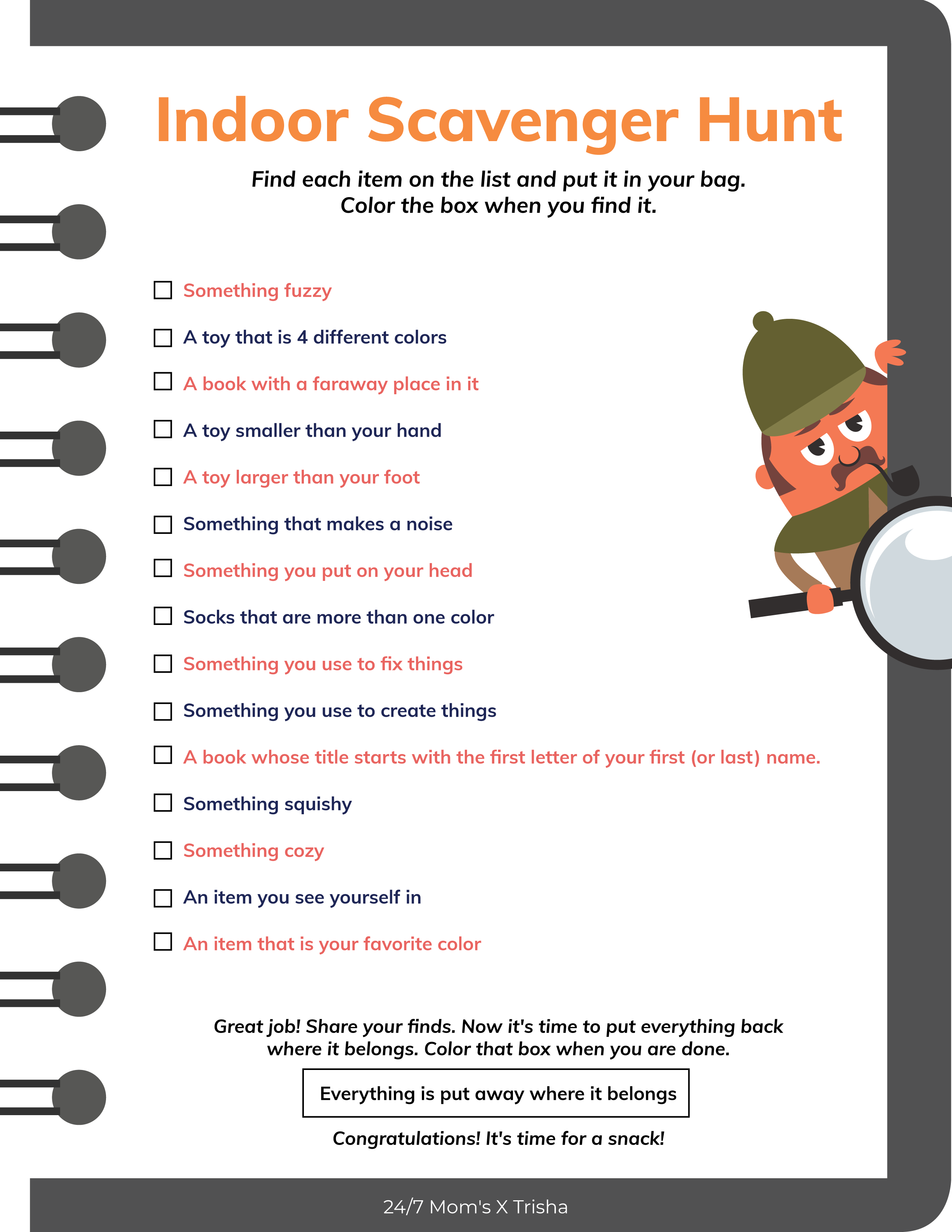 Day 41 Scavenger Hunt Printable 100 Days Of Summer Fun 24 7 Moms