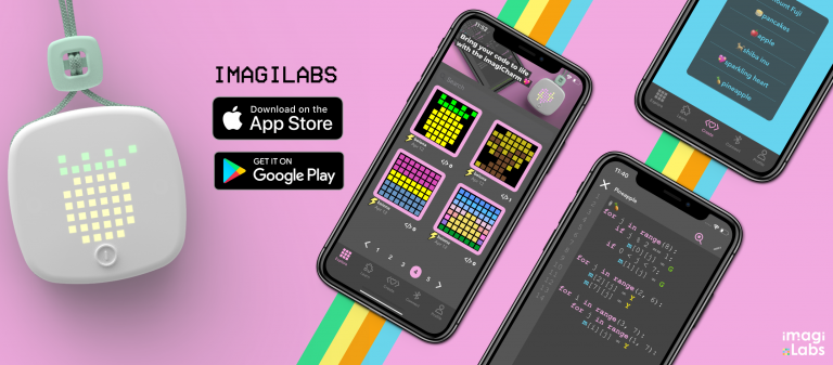 imagiLabs-app-and-imagiCharm-on-a-pink-background - 24/7 Moms